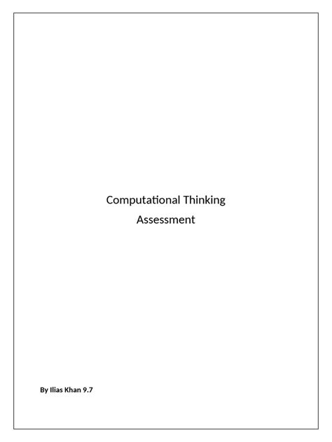 computational thinking project pdf
