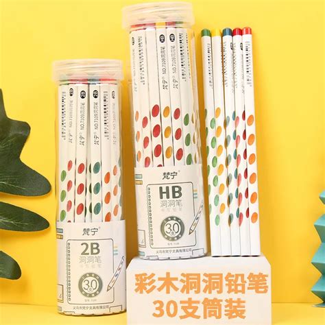 귀여운 무지개 나무 삼각형 2b Hb 표준 연필 학생 문구 쓰기 드로잉 연필 학교 사무실 용품 30 개로트