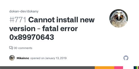 Cannot Install New Version Fatal Error 0x89970643 · Issue 771