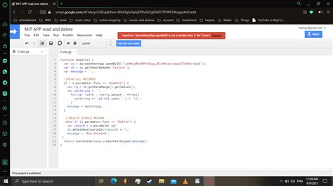 Read All And Delete Data In Google Sheet Using Script MIT App Inventor Help MIT App Inventor