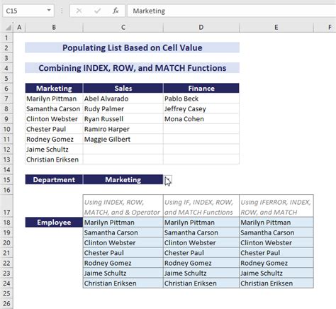 How To Populate List Based On Cell Value In Excel Methods