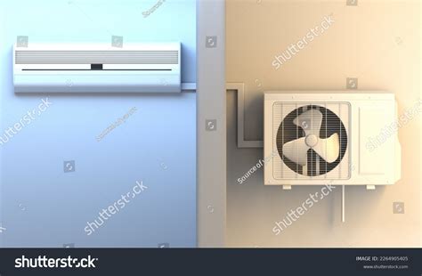 split air conditioner indoor outdoor units stock illustration