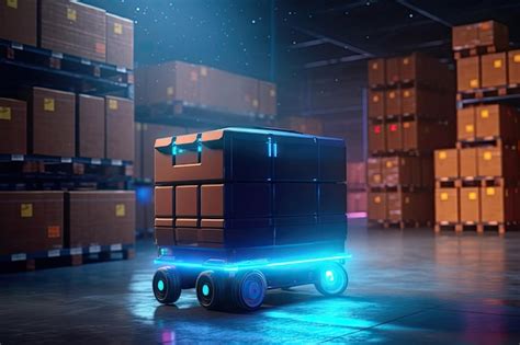 Premium Ai Image Automated Management Inventory And Delivery Robot At