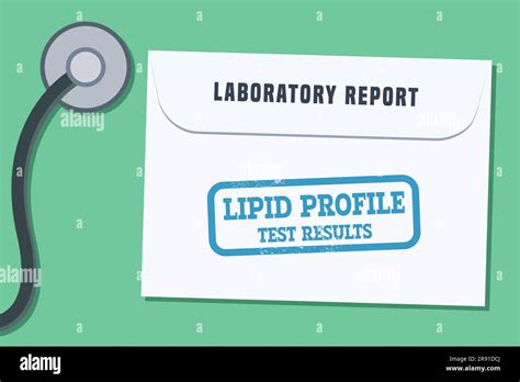 Lipid Profile Blood Test Results Envelope Medical Laboratory Health Screening Report Vector