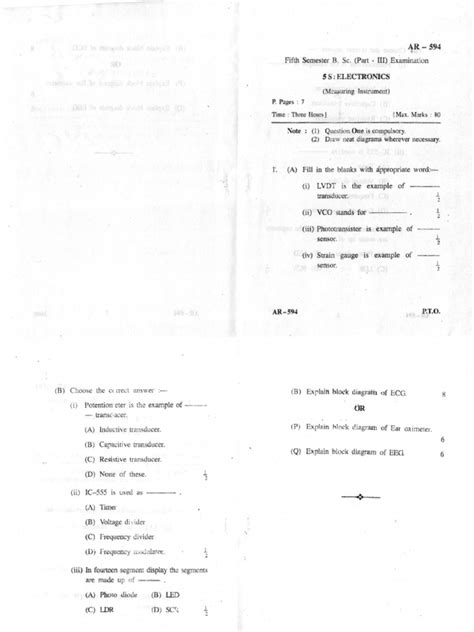 Bsc Sem V Electronics Measuring Instruments Pdf Electronics Equipment