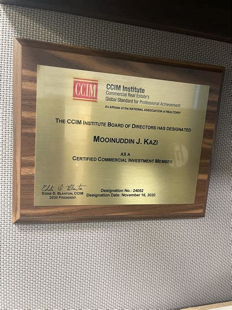Moin Kazi Ccim On Linkedin Finally Got Around To Hang It Up