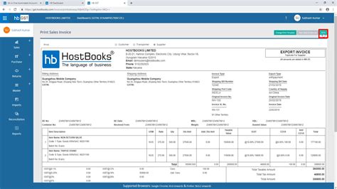How To Print Amendment Sales Export Invoice With HostBooks GST Software