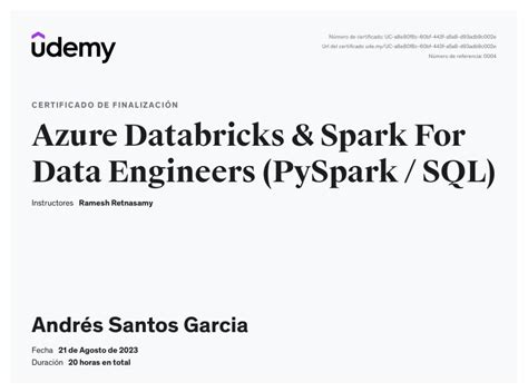 Azuredatabricks Spark Azurecloud Andrés Santos García