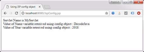 Jsp Config Implicit Object