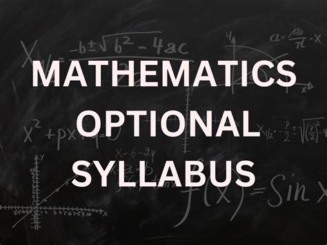 Mathematics Optional Syllabus Upsc