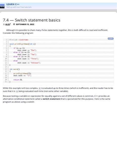 74 Switch Statement Basics Learn C Pdf Array Data Structure