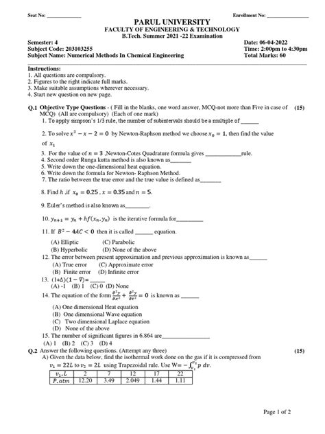 4237 Question Paper Pdf Equations Partial Differential Equation