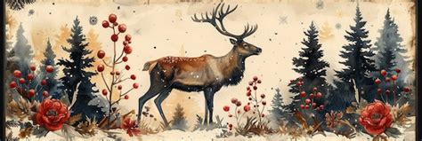 Premium Photo Traditional Nordic Pattern With Reindeer And Snowflakes Professional Photography