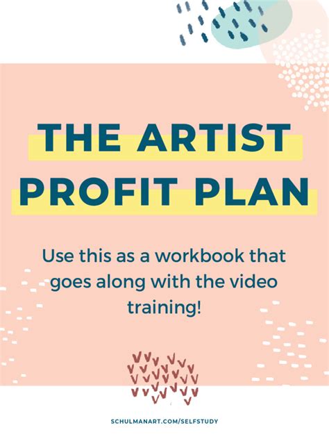 The Artist Profit Plan Workbook By Miriam Schulman The Inspiration
