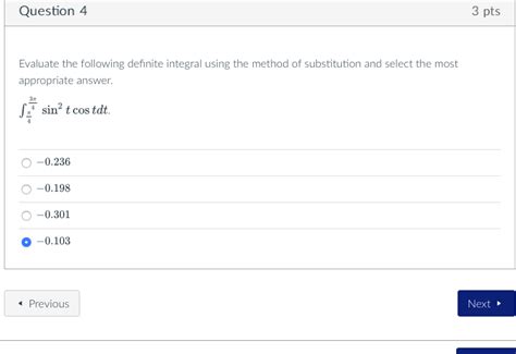 Solved Evaluate The Following Definite Integral Using The Chegg