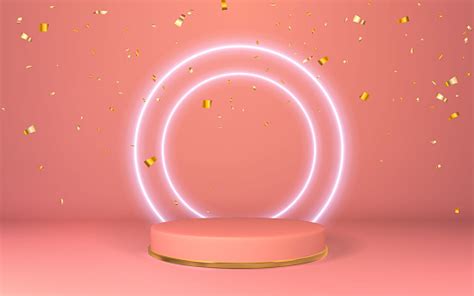 3d 빨간 받침대 빈 방에 연단 디스플레이 실린더 포디움에서 제품을 위한 스테이지 최소한의 스타일 벡터 일러스트레이션 3차원 형태에 대한 스톡 벡터 아트 및 기타 이미지