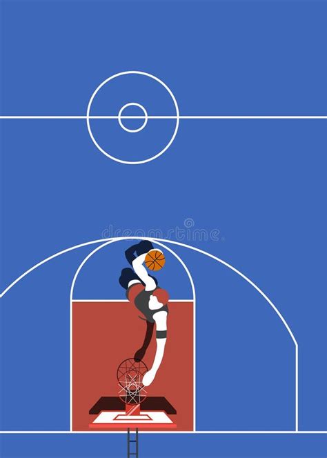 Aerial View Of A Basketball Court Stock Vector Illustration Of Hobby Graphic