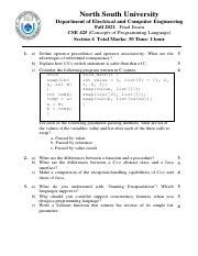 Understanding Programming Language Concepts Exam Insights Course Hero