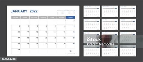 템플릿 기업 디자인 주간을 위한 2022 캘린더 플래너 세트가 월요일에 시작됩니다 달력에 대한 스톡 벡터 아트 및 기타 이미지 달력 2022년 형판 Istock
