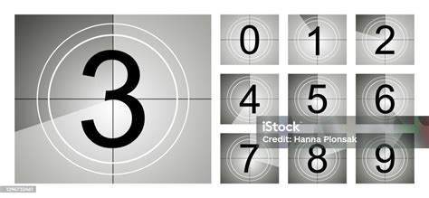 카운트다운 프레임 집합입니다 필름 카운트다운 동영상 타이머 수입니다 복고풍 영화 스트립 빈티지 타이머 수 카운트다운에 대한 스톡 벡터 아트 및 기타 이미지 Istock