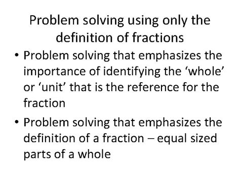 Enhancing The Teaching Of Problem Solving Involving Fractions