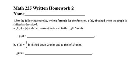 solved math 225 ﻿written homework 2name1 for the following