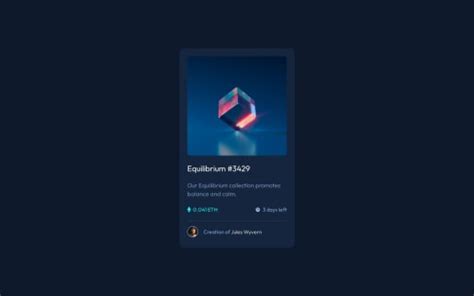Frontend Mentor Nft Card Using Html Css Coding Challenge Solution