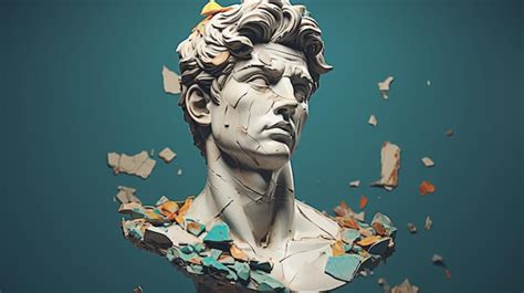 Premium Photo White Plaster Head Modern Architecture Ai Generated Picture