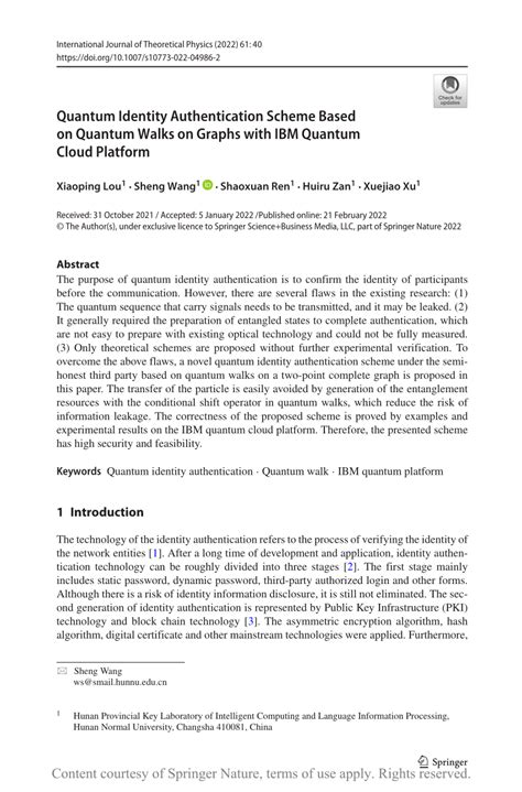 quantum identity authentication scheme based on quantum walks on graphs