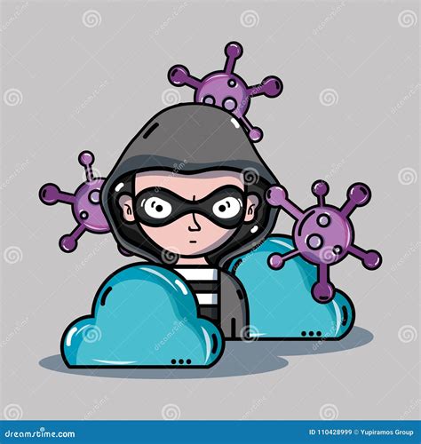 Person Hacker To Programmer Virus In The System Stock Vector Illustration Of Networking Code
