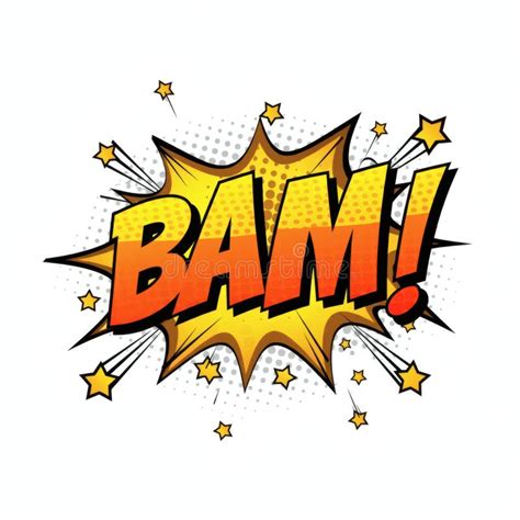 Comic Book Bam Text Explosion Bright Colorful Pop Art Style Action Word Cartoon Speech Bubble