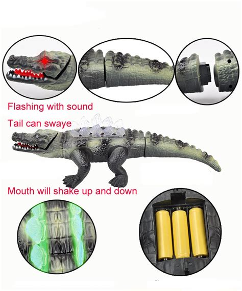 Electric Crawling Crocodile Toy Flashing With Soun Grandado