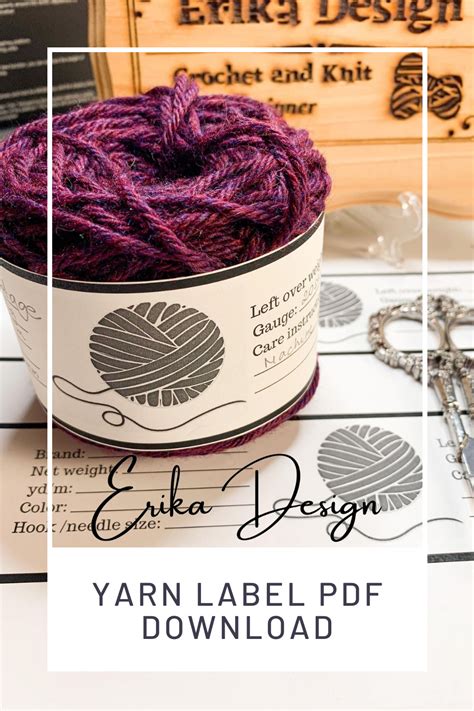 Yarn Label Printable Yarn Label Pdf Download Printable Label Digital Label Yarn Stash Label