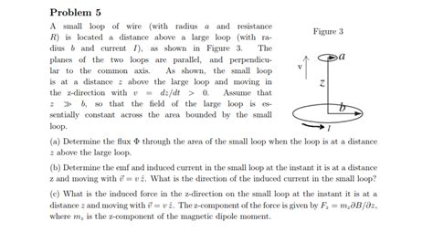 Solved Problem A Small Loop Of Wire With Radius A And Chegg