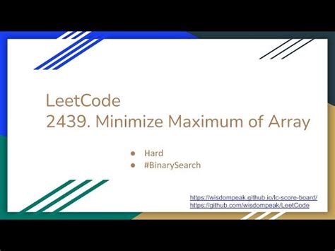 每日一题LeetCode 2439 Minimize Maximum of Array YouTube