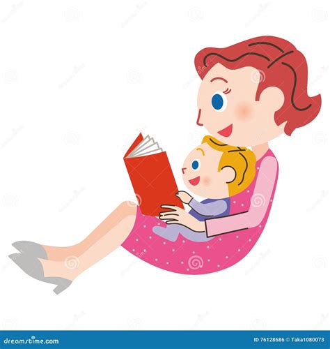 Maman Qui Lit Un Livre Illustration De Vecteur Illustration Du Livre
