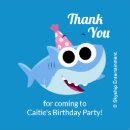 Super Simple Finny The Shark Confetti Birthday Square Sticker Zazzle