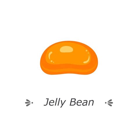 Mignon Orange Jelly Bean Candy Plat Dessin Animé Vecteur Illustration Icône Isolé Sur Fond Blanc