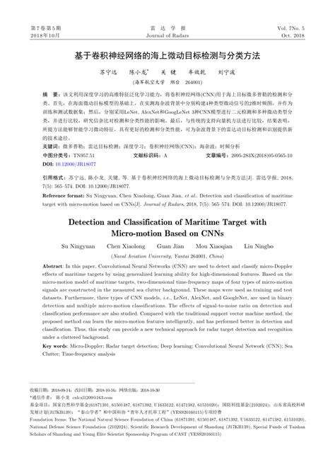 Pdf Detection And Classification Of Maritime Target With Micro Motion