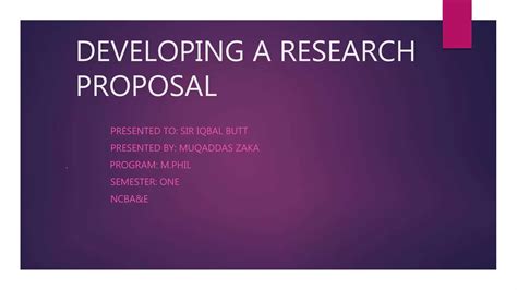 Developing A Research Proposal Pptx