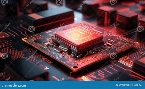 Chinas Dominance Chinese Flag On Microchip For Supply Chain Integration Stock Image Image Of