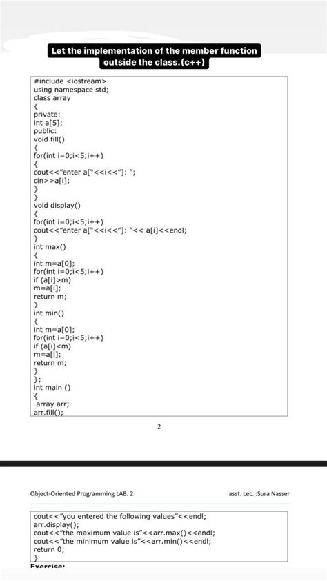 Solved Let The Implementation Of The Member Function Outside
