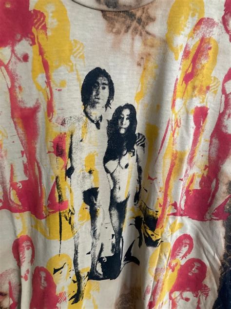 Vintage John Lennon Yoko Ono Naked T Shirt All Over Gem