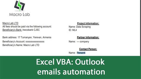 excel vba outlook emails automation youtube