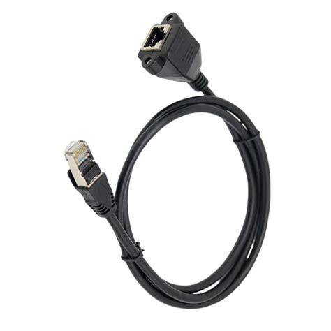 Fogun 500cm 200cm 100cm Rj45 Cable Cat5e Male To Female Screw Panel Mount Ethernet Wire Lan