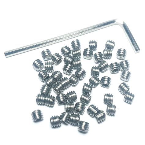 Zdingtech 50pcs Set Screws 8 32 X 1 8 Inch 304 Stainless Steel Allen Head Hex Hexagon Socket Set