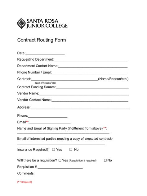 Fillable Online Purchasing Santarosa Contract Routing And Approval Sheet Fax Email Print Pdffiller