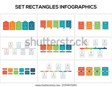 Set Rectangles Infographics 4 5 6 Stock Vector Royalty Free