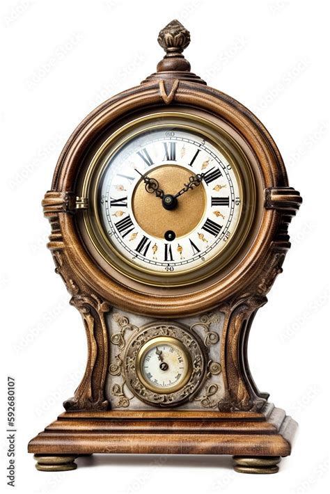 3d Illustration Of Classic Vintage Table Clock Isolated On White
