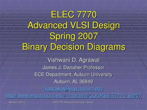 Ppt Elec 7770 Advanced Vlsi Design Spring 2007 Binary Decision